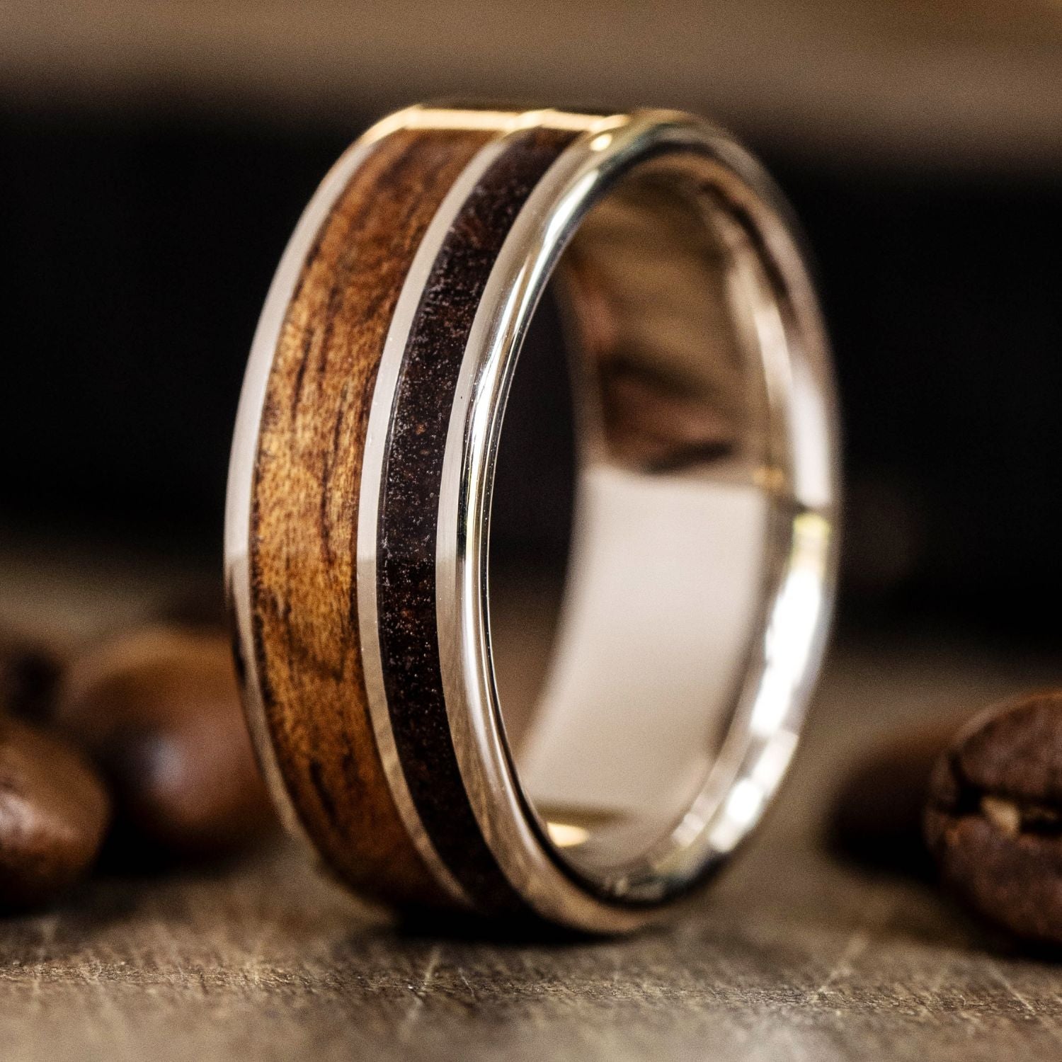 Koa mens wedding bands store