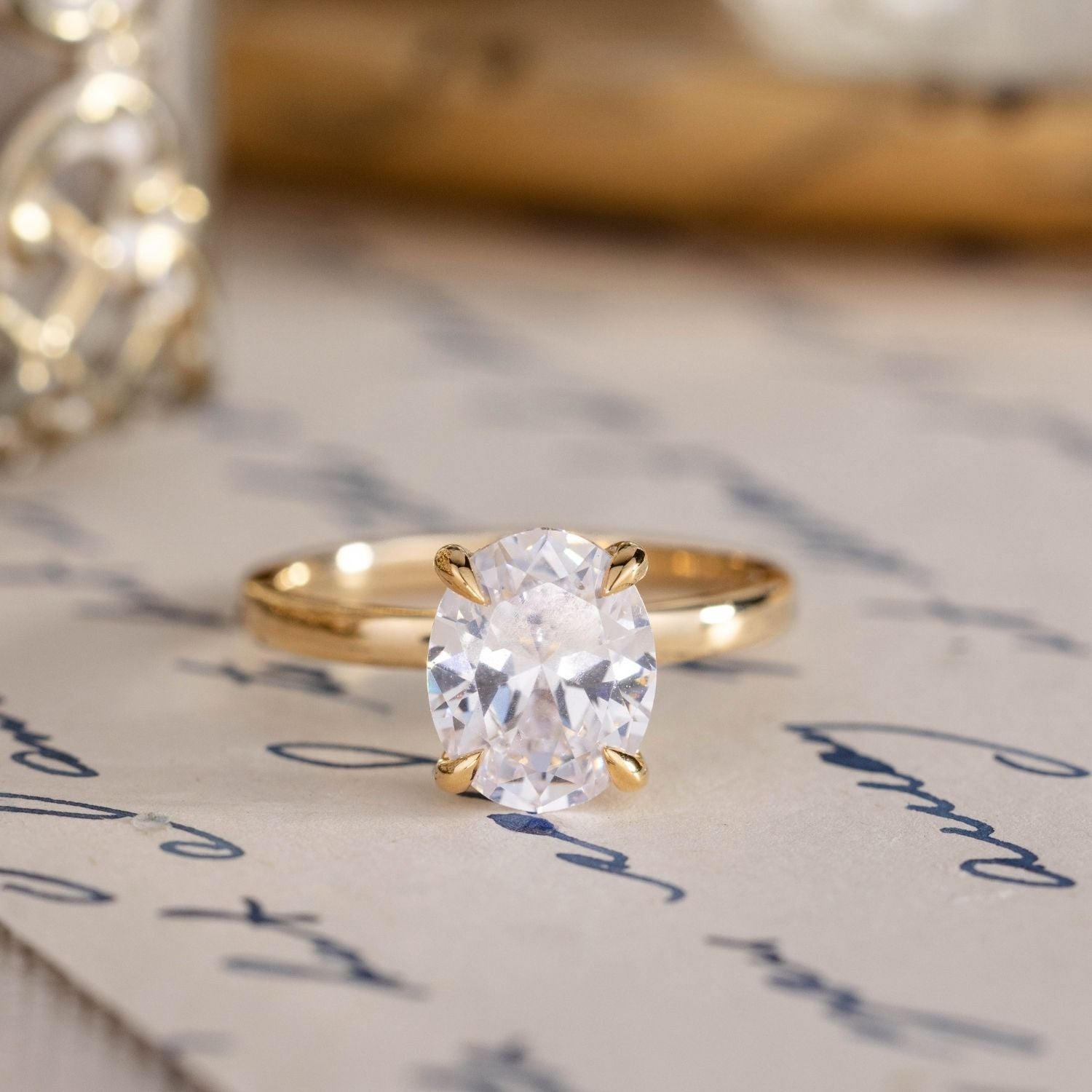 The Jolene - Oval Diamond Engagement Ring with Diamond Hidden Halo – Rustic and Main