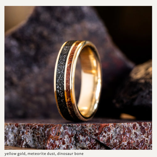 Custom Gold, Silver or Titanium Band - 2-Inlay Offset – Rustic and Main
