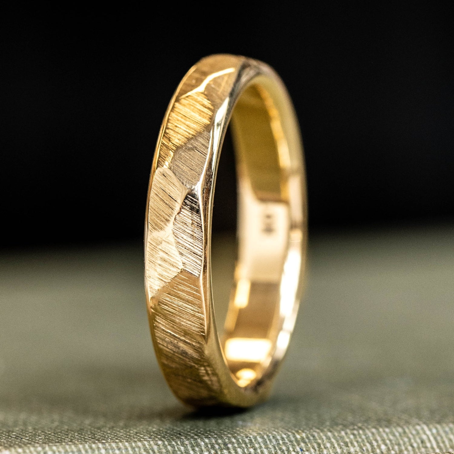 The Luna | Women's Faceted Yellow Gold Wedding Band – Rustic and Main