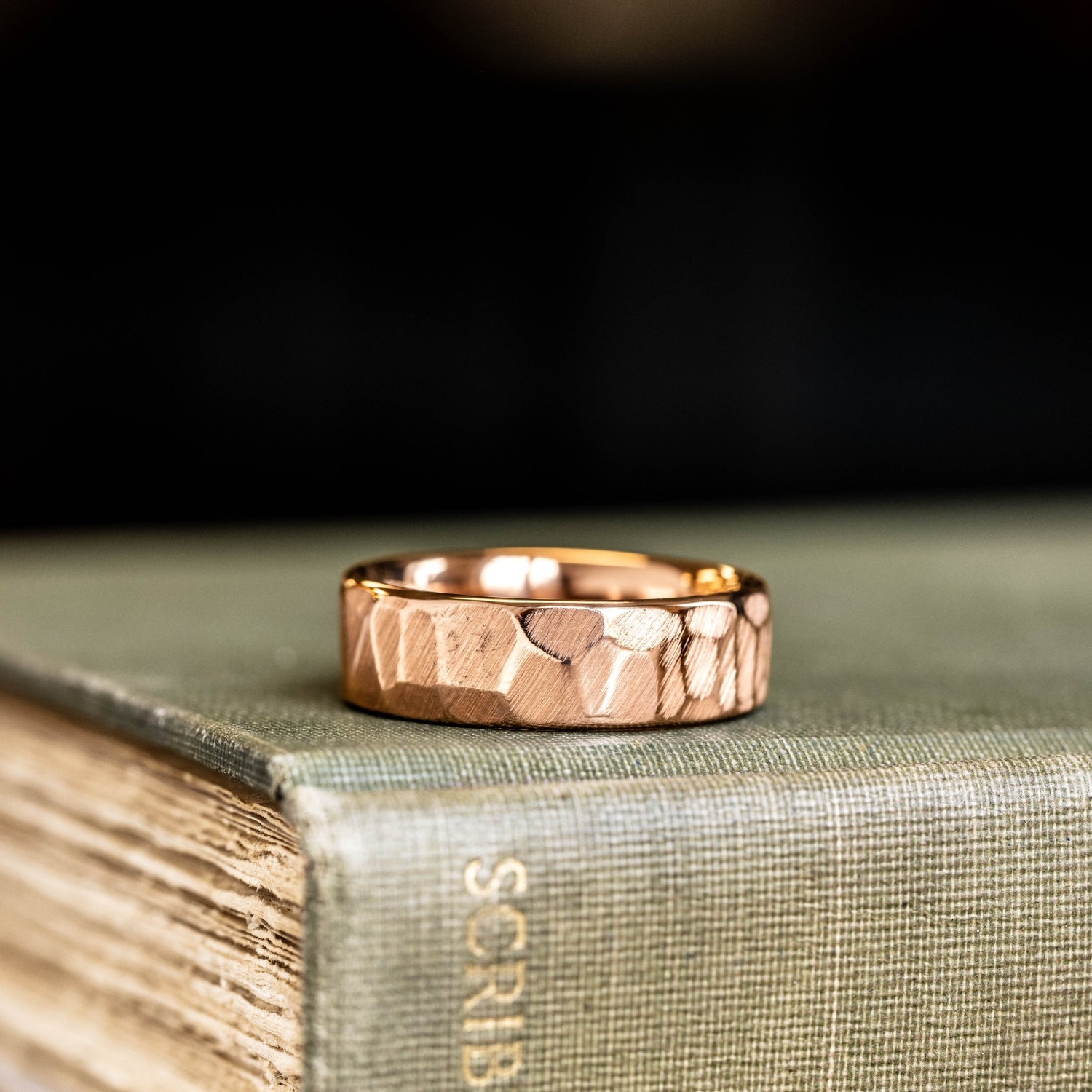 Apollo | Men's Faceted Rose Gold Wedding Band | Rustic & Main – Rustic ...