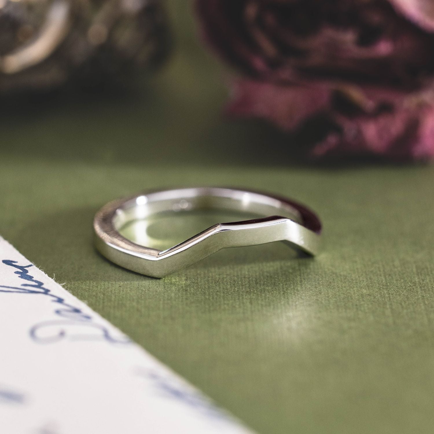 Sleek Gold Contour Band for Emerald Cut Engagement Rings – Rustic and Main
