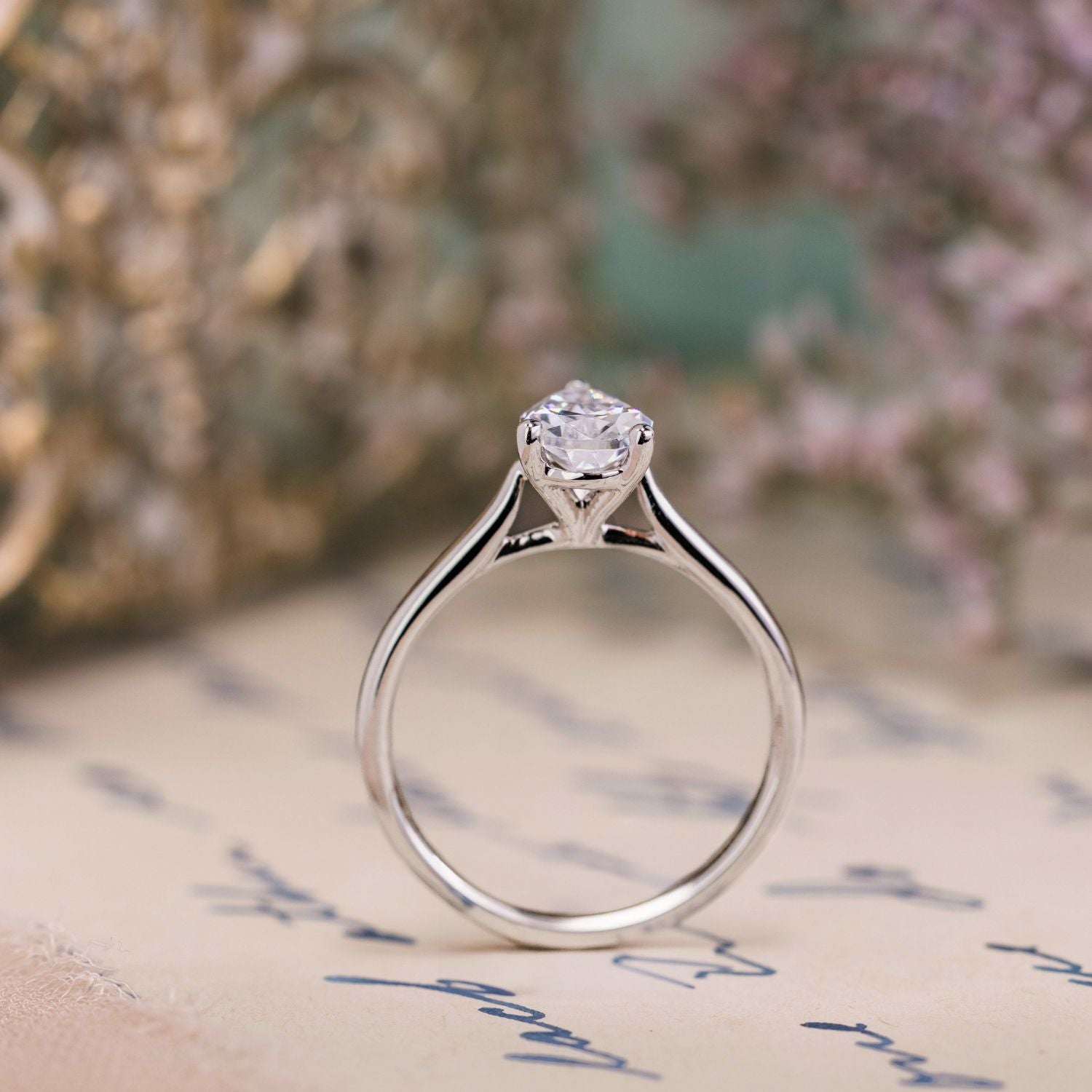 Pear-Shaped Diamond Solitaire Engagement Ring – Rustic and Main