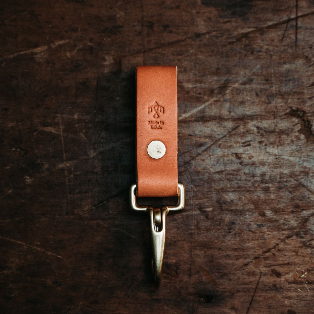 Golden Age Supply Genuine Leather & Brass Key Clip - Saddle Tan ...